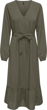 Only Damen Onlnova Life Elite Amy Long Dress Solid Kleid, Kalamata, X-Small