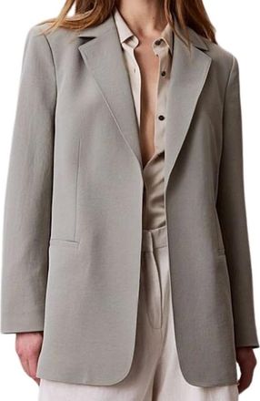 Calvin Klein Femme, Vestes, Vert, Taille: 40 FR Blazer d&eacute;contract&eacute; en twill avec ceinture
