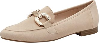 Marco Tozzi Damen Slipper aus Leder Kleiner Absatz, Beige (Dune), 42 EU