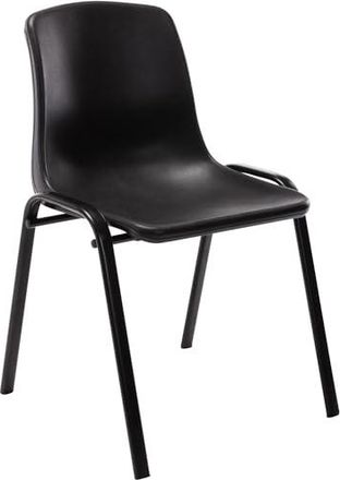 Clp Chaise Empilable Nowra avec Assise en Plastique I Chaise avec Piètement en métal Noir Mat I Chaise Visiteur Pratique I Hauteur DAssise 42cm, Couleur:N