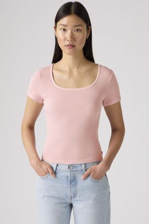 Levi's T Shirt Encolure Carr&eacute;e Essential - Femme - Rose / Garment Dye Fa180896 Peachskin - L