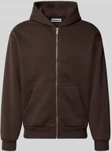 Review Relaxed Fit Sweatjacke aus Baumwoll-Mix mit Label-Detail