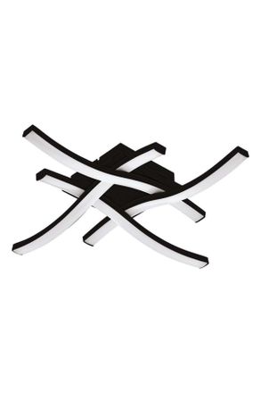 Eglo LED Deckenleuchte Cabezas-E, stabf&ouml;rmige Deckenlampe, K&uuml;chenlampe aus Metall und Kunststoff in schwarz wei&szlig;, Lampe Decke B&uuml;ro, neutralwei&szlig;, 40 x 40 cm