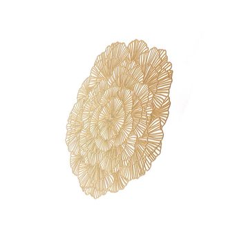 BESPORTBLE 2 St&uuml;ck Teiliges PVC Tischset Goldfarben Hohl Ginkgo Design Hitzebest&auml;ndig rutschfest Platzsparend f&uuml;r Zuhause Bar Restaurant Tischdekoration