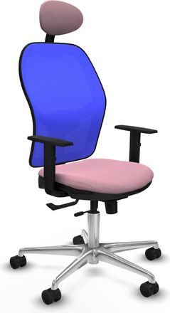 Piqueras y Crespo Schreibtischstuhl aus Stoff mit 1D-Armen, h&ouml;henverstellbare Lendenwirbelst&uuml;tze und festes Kopfteil, ausgestattet mit Syncro/Traslack und injiziertem S