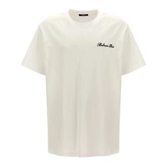 Balmain Signature T-Shirt - - Tops - Herren - Wei&szlig; - XL