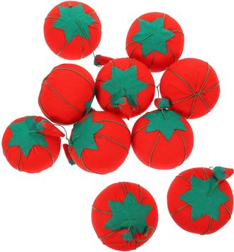 Cabilock Nadelkissen Zum N&auml;hen 10 St&uuml;ck Kompaktes Rotes Stecknadelkissen Aus Stoff Rund 6,5cm Nadelhalter F&uuml;r Handarbeit Stickerei Selbstgemacht Alltag