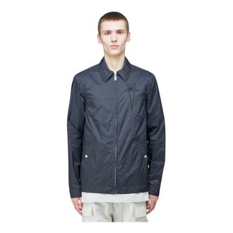 Rick Owens Homme, Vestes, Noir, Taille: M Veste coupe-vent avec logo brod&eacute;