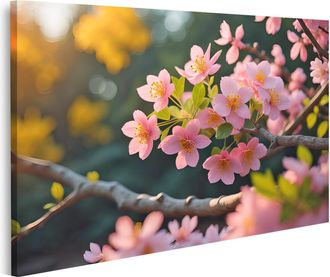 Islandburner Prime Bild auf Leinwand Kirschblüten am blauen Himmel Bilder Wandbilder Poster