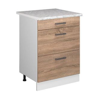 Vicco Meuble cuisine R-Line, Sonoma, 60 cm avec tiroirs, pt Marbre