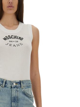 Moschino Logo Inlay Knit Top - White
