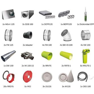 Bosch Wohnungsl&uuml;ftungspaket Bopa VE121, Luftverteilpaket bis 90m2, Deckenmontage