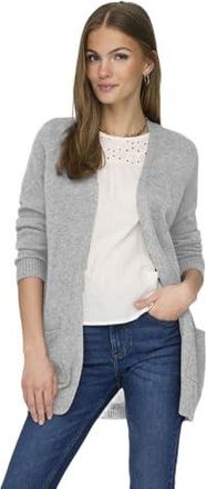 Only Onllesly L/S Open Cardigan Knt Noos Femme Cardigan long, Ultimate Grey, M