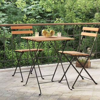 vidaXL Vidaxl - Table de bistro pliante 55x54x71cm Bois de teck solide et acier
