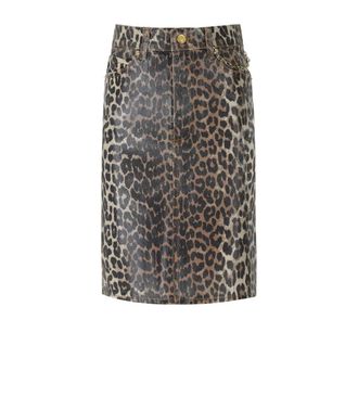 Ganni JUPE DENIM ANIMALIER GANNI