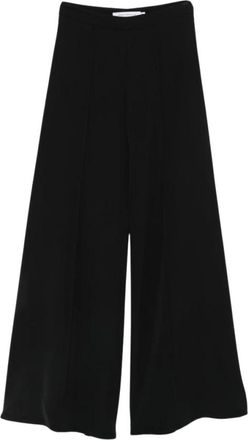 Simona Corsellini Palazzo-Hose aus Cr&ecirc;pe mit hohem Bund - - Trousers - Damen - Schwarzk - L