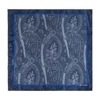 Etro Homme, Accessoires, Bleu, Taille: ONE Size Pochette de Costume en Soie Imprim&eacute;e