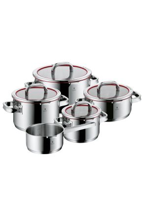 WMF Kochtopfset Function 4, Edelstahl, Metall, 5-teilig, 16 cm,20 cm,16 cm, rostfrei, Abgie&szlig;funktion,mit Silikonring, backofengeeignet, Kochen, T&ouml;pfe, Top