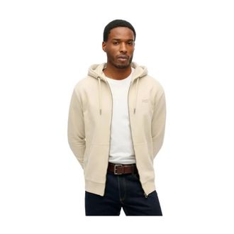 Superdry Logo Essential Zip-through - - Sweatshirts & Hoodies - Herren - Beige - S