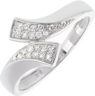 Edenly Diamantring Kostbares Band in Weissgold - 24 Diamanten