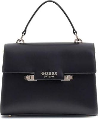 Guess Sac à main élégant, noir, design classique avec fermeture métallique, EST 1981, Noir