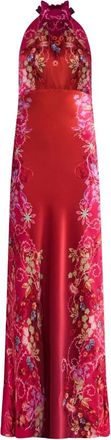 Saloni Femme, Robes, Multicolore, Taille: 40 FR Michelle Silk Dress in Piazza Ombre