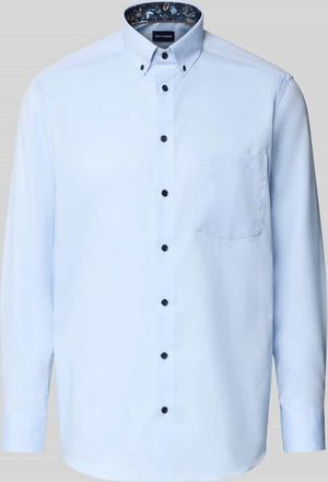 Olymp Luxor Comfort Fit Businesshemd mit floraler Innenleiste