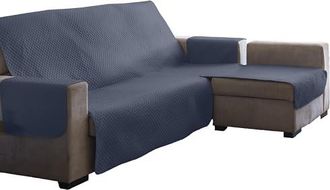 Estoralis | AVA | Moderner Chaiselongue-Bezug | Wende-Steppstoff | Farbe - Stein | Für Chaisse Longue 290 cm rechter Arm| Stoffgröße 290 x 255 cm(Breite x Höhe)