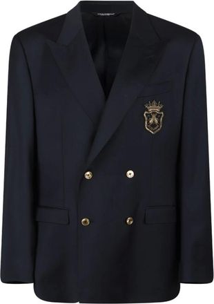 Dolce & Gabbana Homme, Vestes, Bleu, Taille: XL Veste crois&eacute;e Taormina