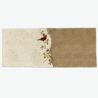 Avanti Linens Badematte, weicher und saugf&auml;higer Baumwollteppich, von der Natur inspirierte Badezimmer-Dekoration, vergoldete Vogel-Kollektion, 61 x 152,4 cm