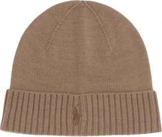 Polo Ralph Lauren Bonnet en laine avec logo - Homme - Accessoires - Beige - Taille: ONE Size