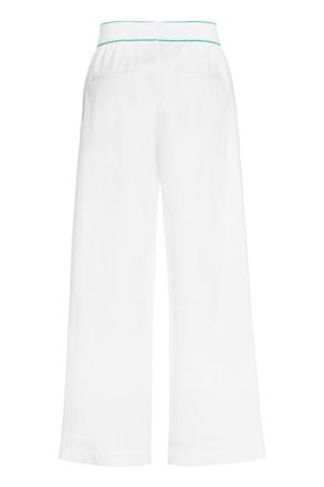 Bottega Veneta Womens Wide-Leg Trousers White Cotton