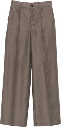 Rick Owens Pantalon large en coton m&eacute;lang&eacute;