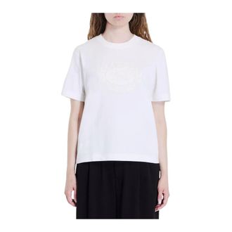 Burberry Femme, Tops, Blanc, Taille: 36 FR T-shirt en coton avec logo brod&eacute;