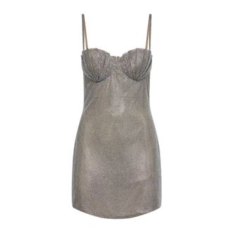 Giuseppe Di Morabito Femme, Robes, Gris, Taille: 40 FR Robe Courte Bustier Orn&eacute;e de Cristaux