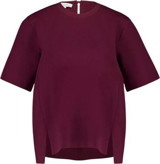 Stella McCartney Femme, Tops, Rouge, Taille: 42 FR T-shirt &agrave; manches courtes en maille compacte