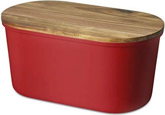 Echtwerk Brotkasten FRESH, Brotbox, Brotaufbewahrung, Platzsparende Aufbewahrungsbox, Brotkorb mit Deckel und Schneidebrett aus Akazienholz, für 1 kg Brot, 37 