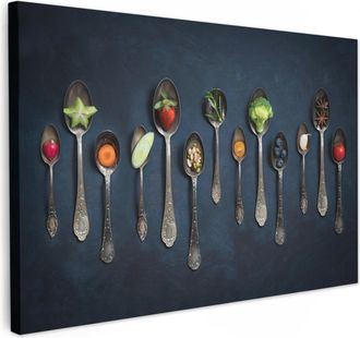 MuchoWow © Leinwand Bilder Klein 30x20 cm Mini Wanddeko Wohnzimmer Aesthetic Room Decor Deko Zimmer Wandbilder Modern Bild auf Leinwand Bild Küche - Gewürze - 