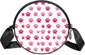 Generic Petit sac &agrave; bandouli&egrave;re Circle pour femme, petit sac &agrave; bandouli&egrave;re rouge avec fermeture &eacute;clair, bretelles r&eacute;glables, sac &agrave; main rond d&eacute;contract&eacute; pour 