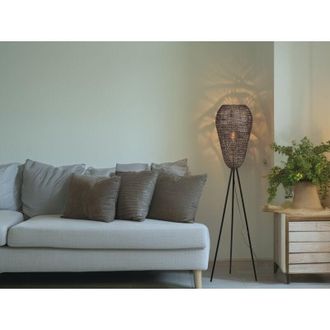 Trio Leuchten Orientalische Tripod Stehleuchte ziva aus Metallgeflecht in Altmessing, h: 140cm