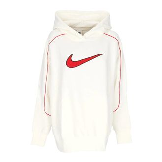 Nike Femme, Sweatshirts et sweats à capuche, Blanc, Taille: 40 FR Oversize Swoosh Sweat à capuche Rouge