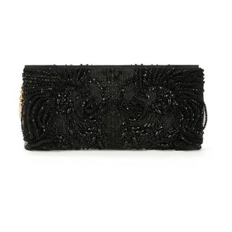 Elisabetta Franchi Satin Clutch mit Kristallen - - Bags - Damen - Schwarzk - ONE SIZE