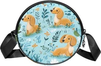 Generic Sac &agrave; bandouli&egrave;re rond pour femme, petit sac &agrave; bandouli&egrave;re avec fermeture &eacute;clair et bretelles r&eacute;glables style d&eacute;contract&eacute; pour femmes et filles