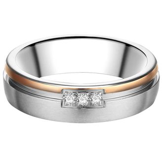 Trilani Ring - Edelstahl Ring Zirkonia - Gr. 48 - in Silber - f&uuml;r Damen