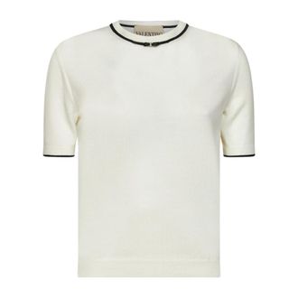 Valentino Rippstrick-Pullover mit Schleifen-Detail - - Tops - Damen - Wei&szlig; - L