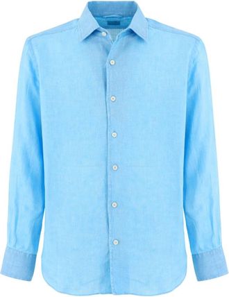 MC2 Saint Barth Homme, Chemises, Bleu, Taille: S Chemise Classique en Lin