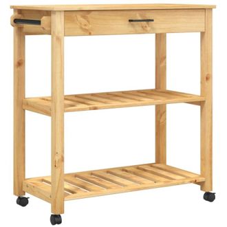 vidaXL Chariot de cuisine MONZA 84x40x90 cm bois massif de pin vidaXL