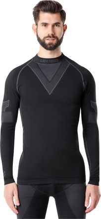 Ladeheid Thermounterw&auml;sche Herren Funktionsunterw&auml;sche Langarm Shirt Thermo Unterhemd LAGI001 (Schwarz/Graphite, XXL)