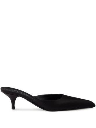 Prada mules en satin 55 mm - Noir