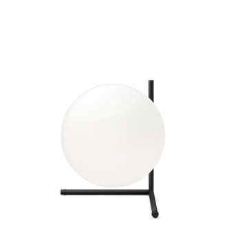 FLOS Tischleuchte IC Lights Table 2 aus Messing Chromstahl und Opalglas in der Farbe Black 205W, Ma&szlig;e: Gestell: 28,2cm x 35cm, Kugeldurchmesser: 30cm, F317